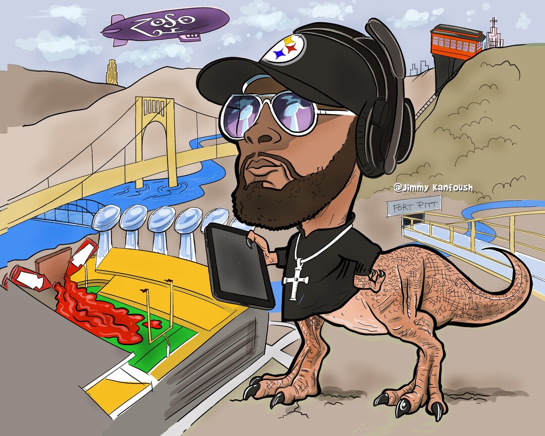T Rex Steelers Coach Mike Tomlin - Etsy