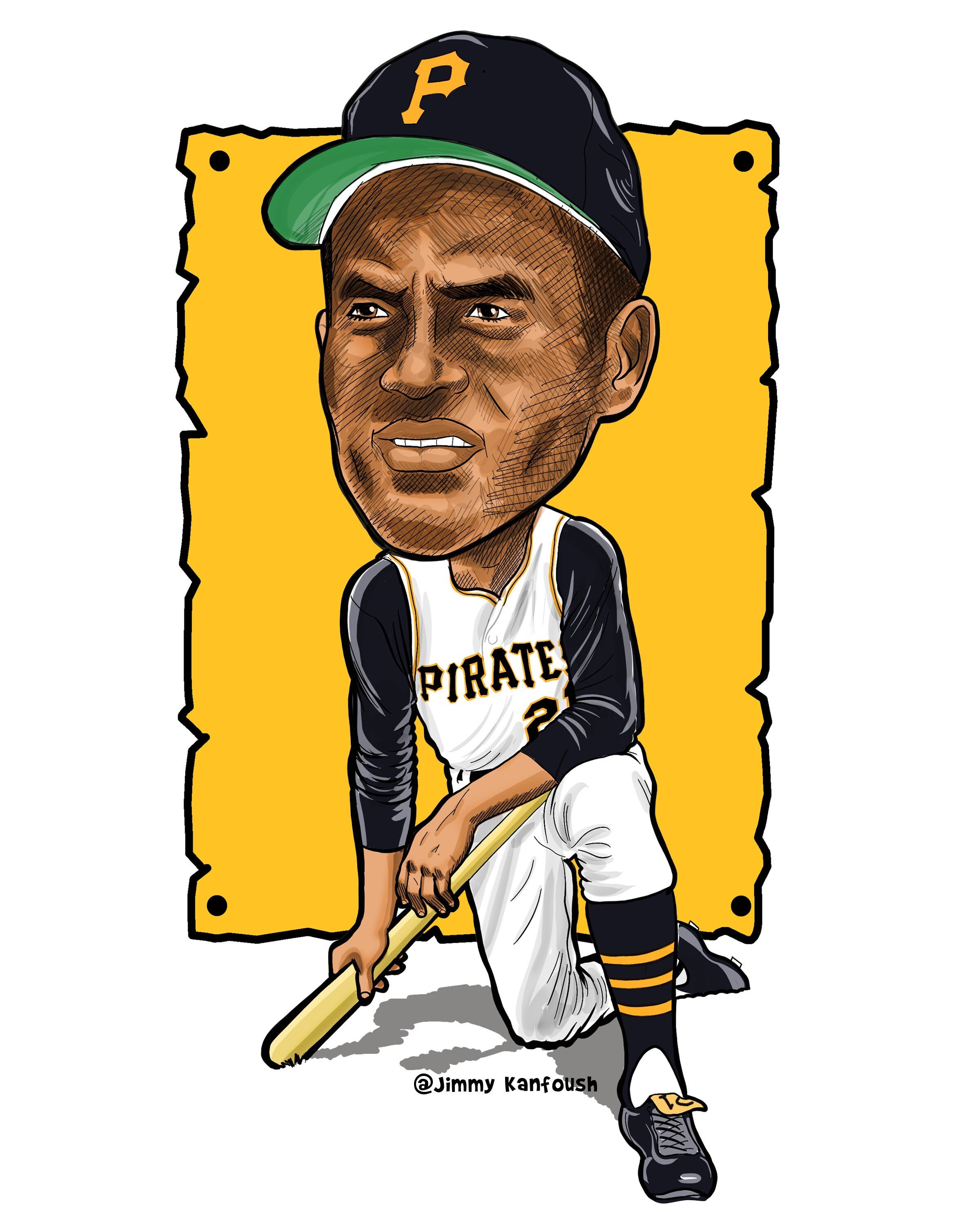 The Great One Roberto Clemente Caricature - Etsy