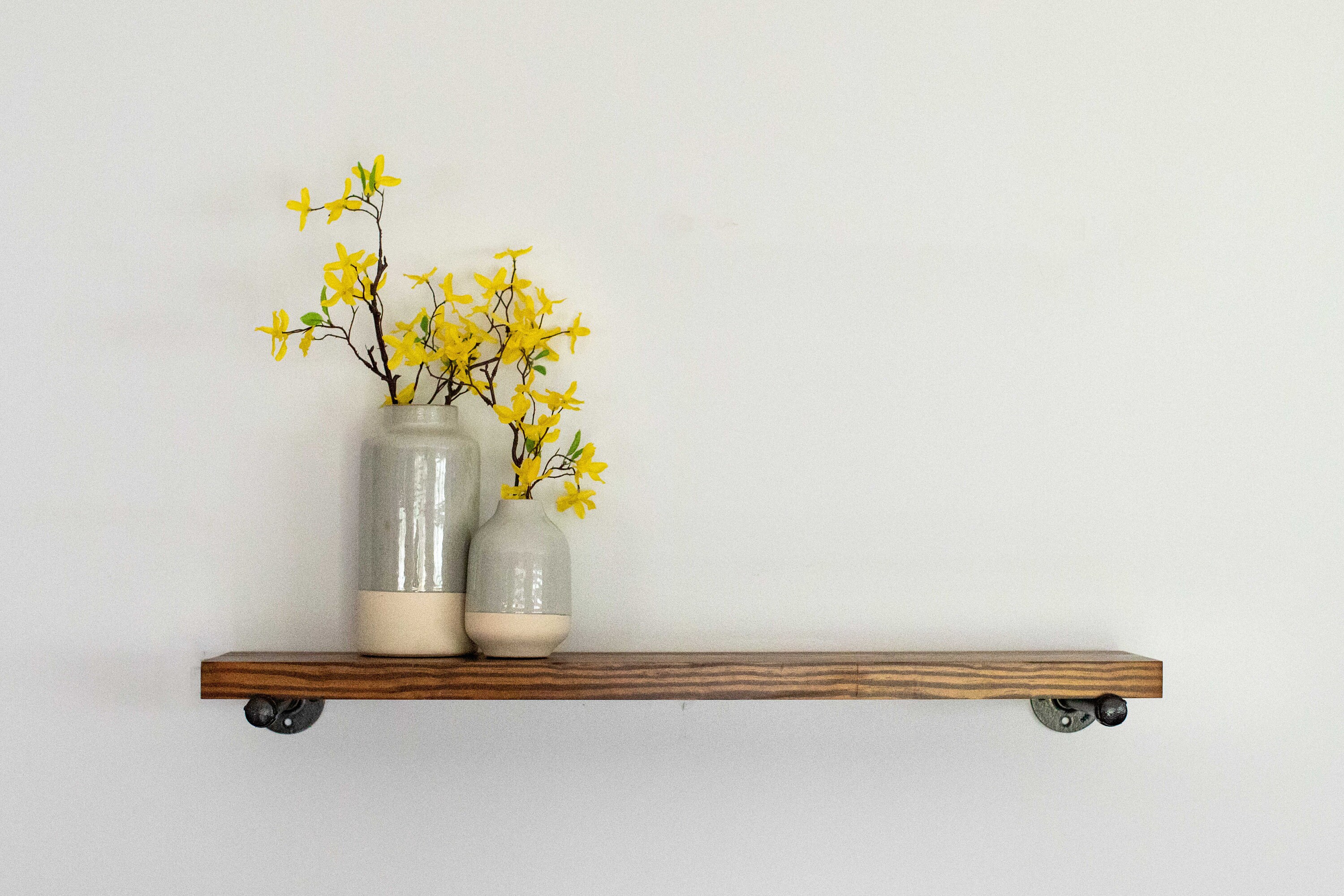 Rustic Floating Shelves Industrial Straight Pipe Brackets - Etsy
