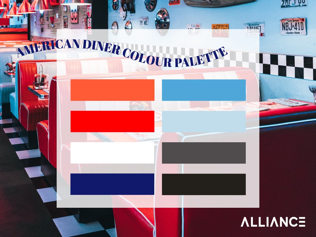 American Diner Colour Palette - Etsy