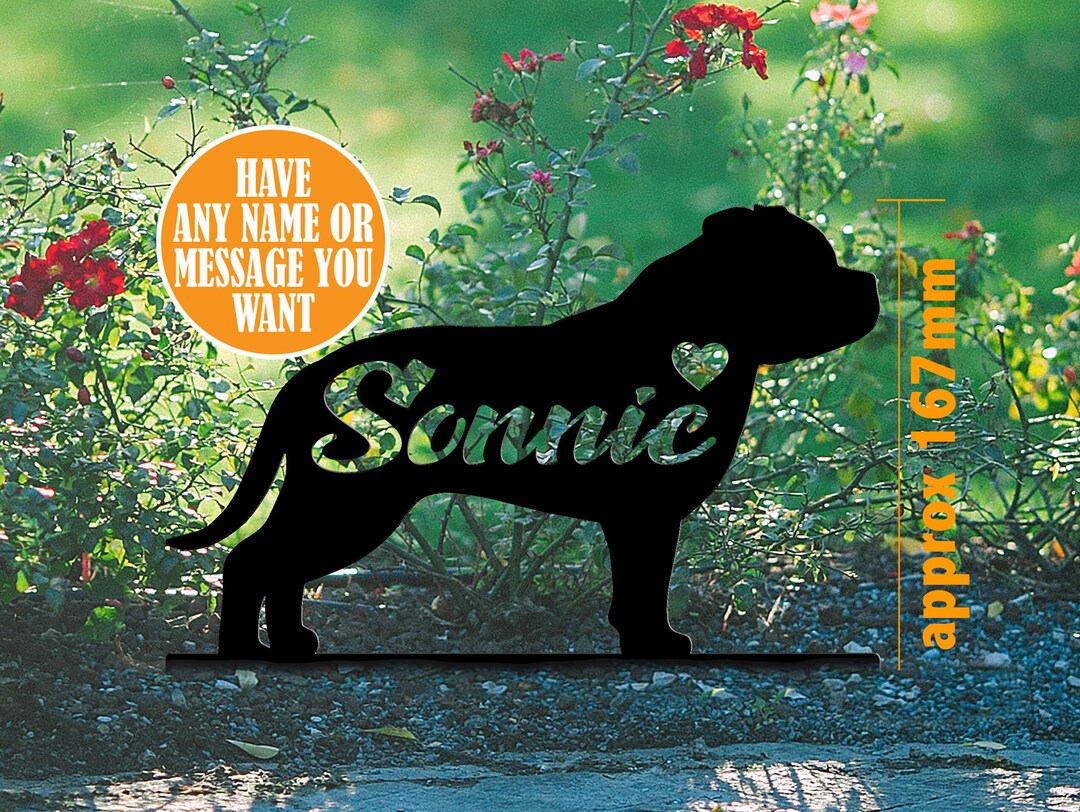 American Bully Metal Garden Gift, Personalised American Bully Gift, Pet ...