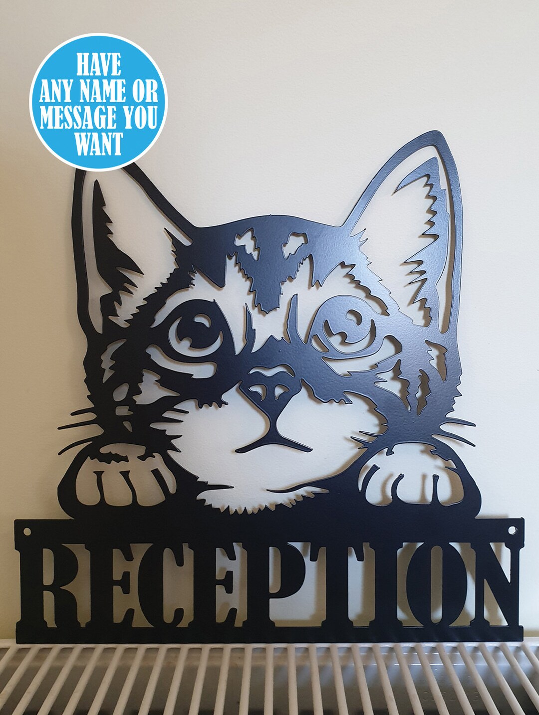 Tabby Cat Metal Wall Art, Cat House Sign, Cat Pet Gifts, Business Sign ...