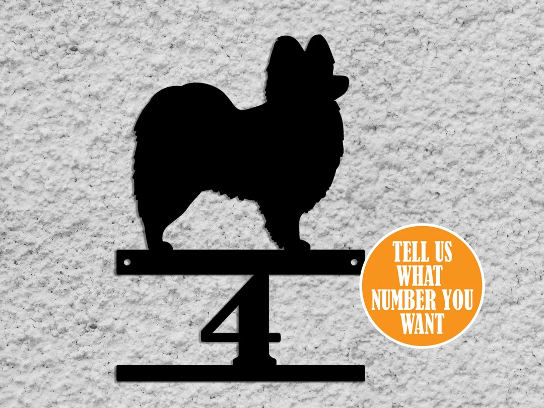 Papillon House Number, Personalised Papillon Gift, Pet Gifts, Papillon ...