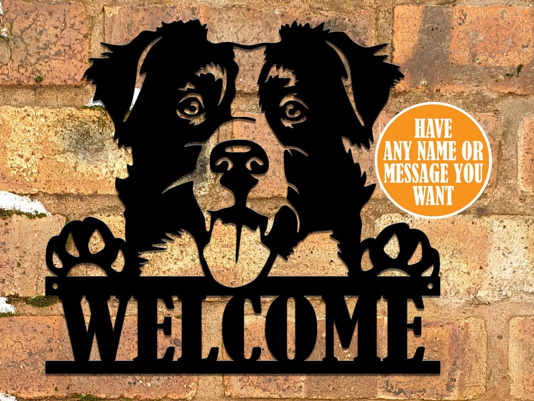 Border Collie Metal House Sign Border Collie Wall Sign - Etsy