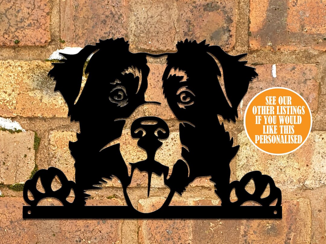 Border Collie Metal Wall Art, Border Collie House Sign, Border Collie ...