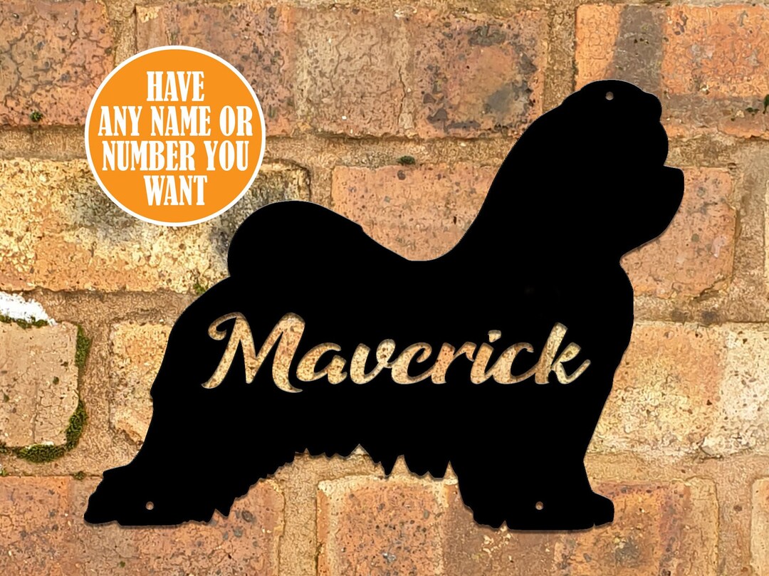 Maltese Silhouette Metal House Sign Maltese House Number - Etsy