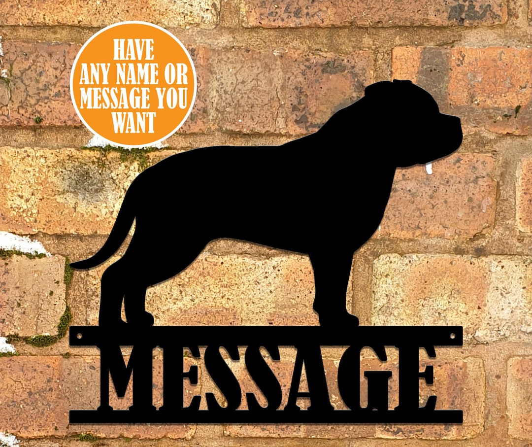 American Bully Metal Art, American Bully House Sign, American Bully Pet ...