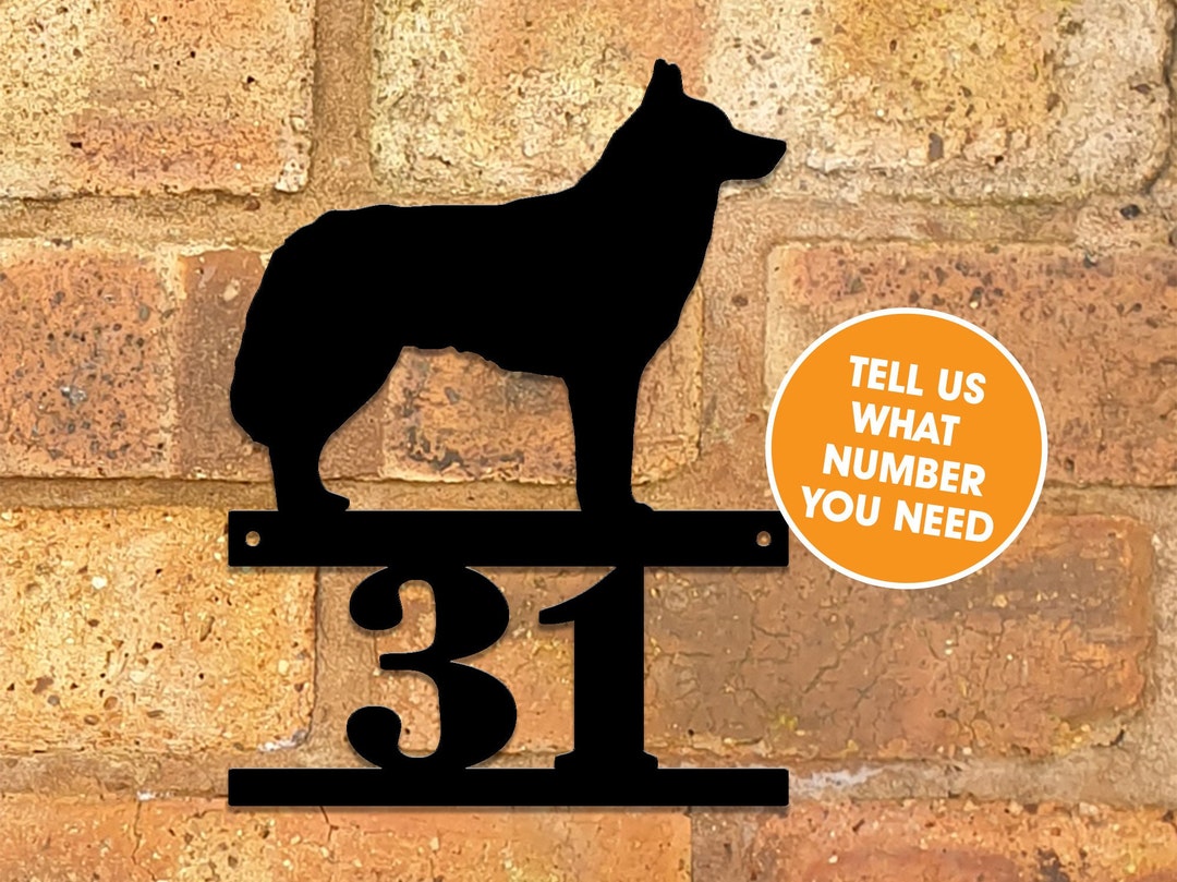 Siberian Husky Metal House Number available in 2 Sizes - Etsy UK