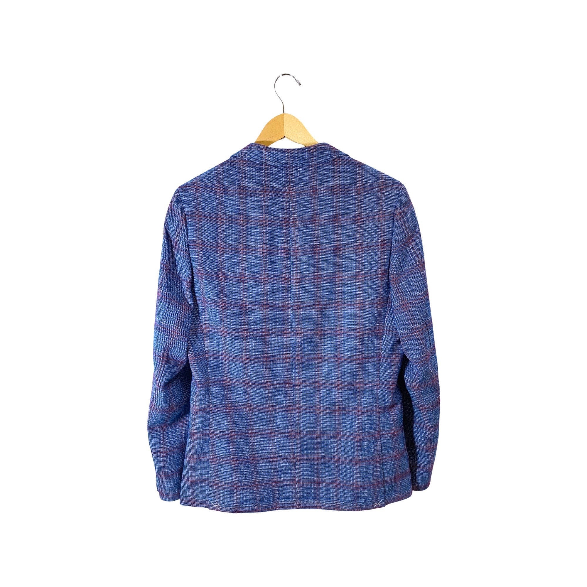 NHP Blue Red Windowpane Plaid Sport Coat / Dapper / Mod / Fitted ...