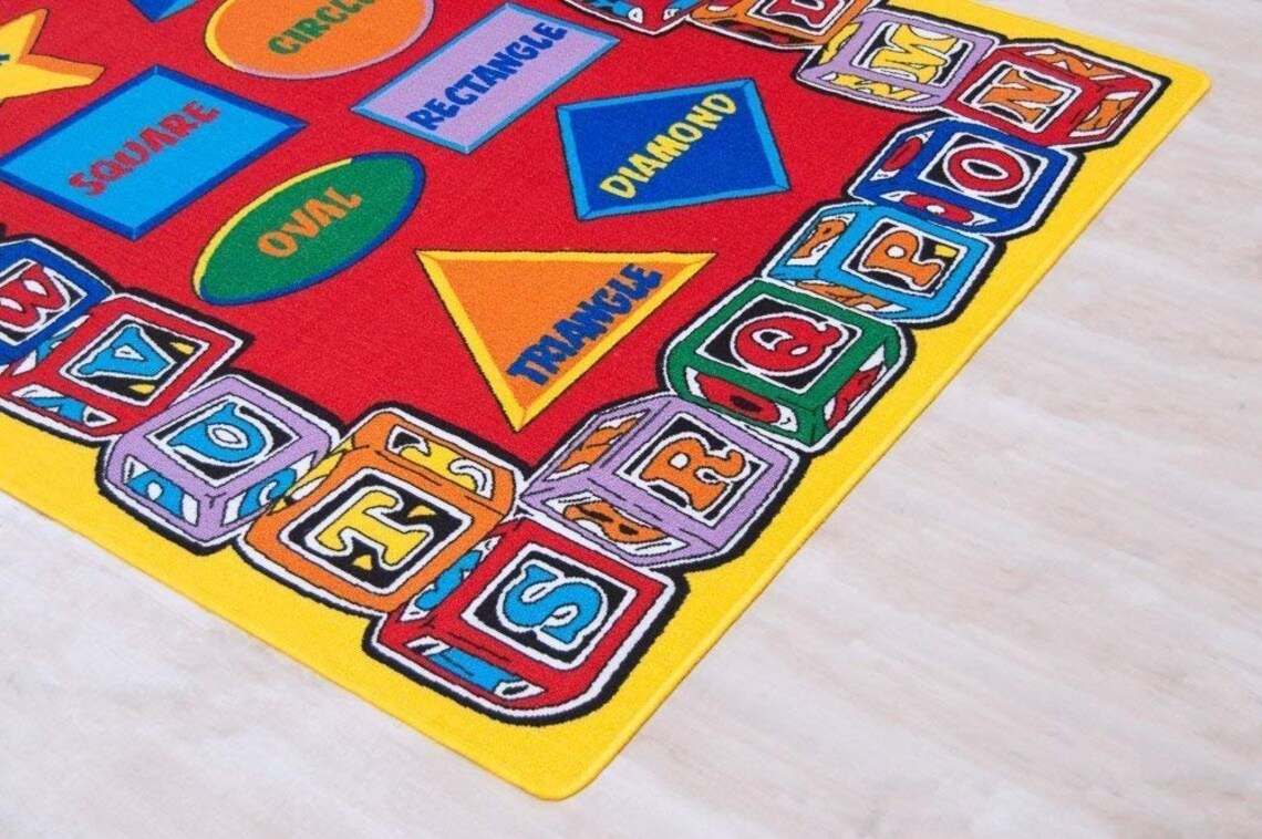 ABC Rugs Shapes-kids Educational Play Mat Daycare/nursery - Etsy