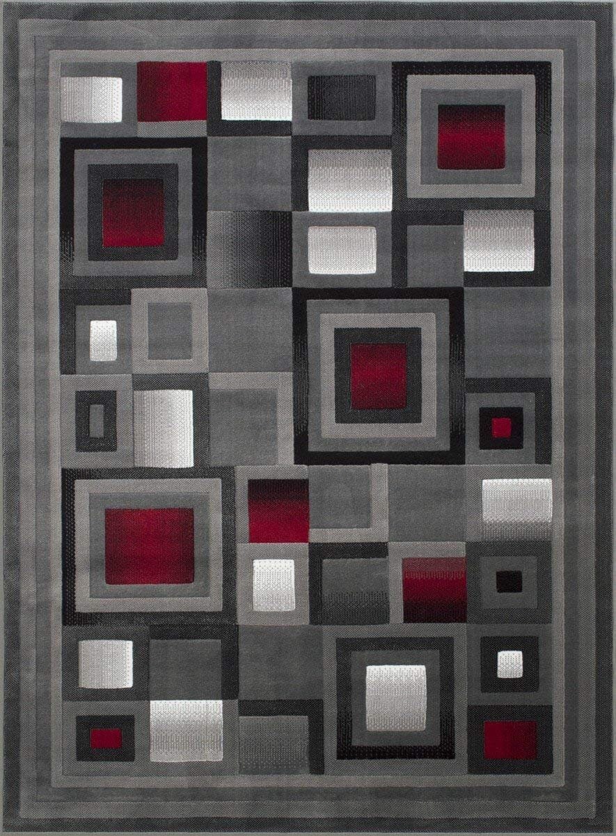 Rugs 8x10 Red Lava/black/gray Abstract Geometric Modern - Etsy Canada