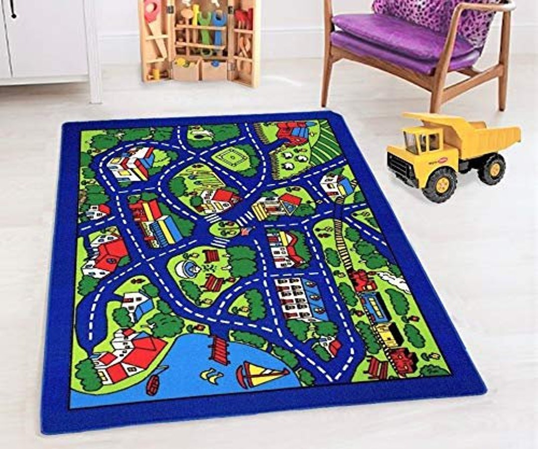 Kids Rugs City Map Boys/girls/children/toddler Educational Play Mat for ...