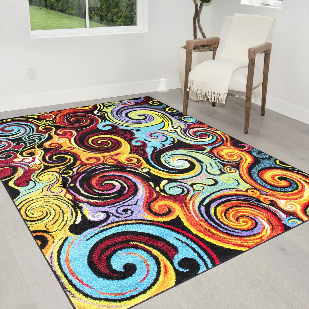 Colorful Rainbow Area Rug 5X7 Rugs for Living Room Décor 2020 Rug ...