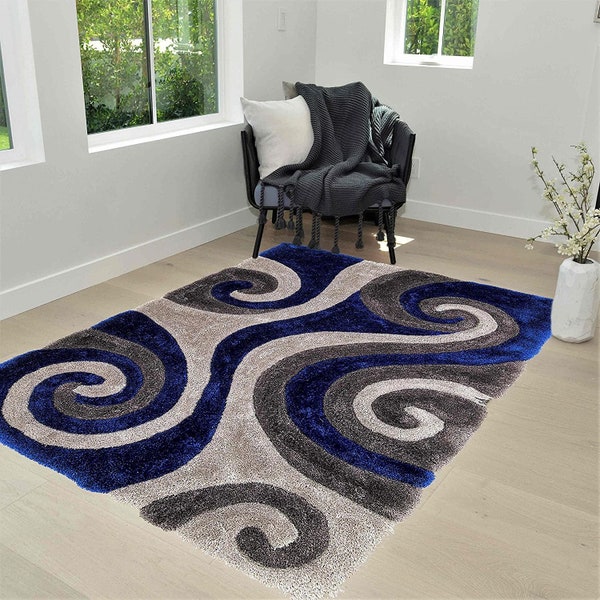 Blue Shag Rug - Etsy
