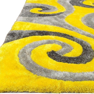 Yellow Shag Rug 5X7 for Living Room Decor 2021 Rug Trends Bright Modern ...