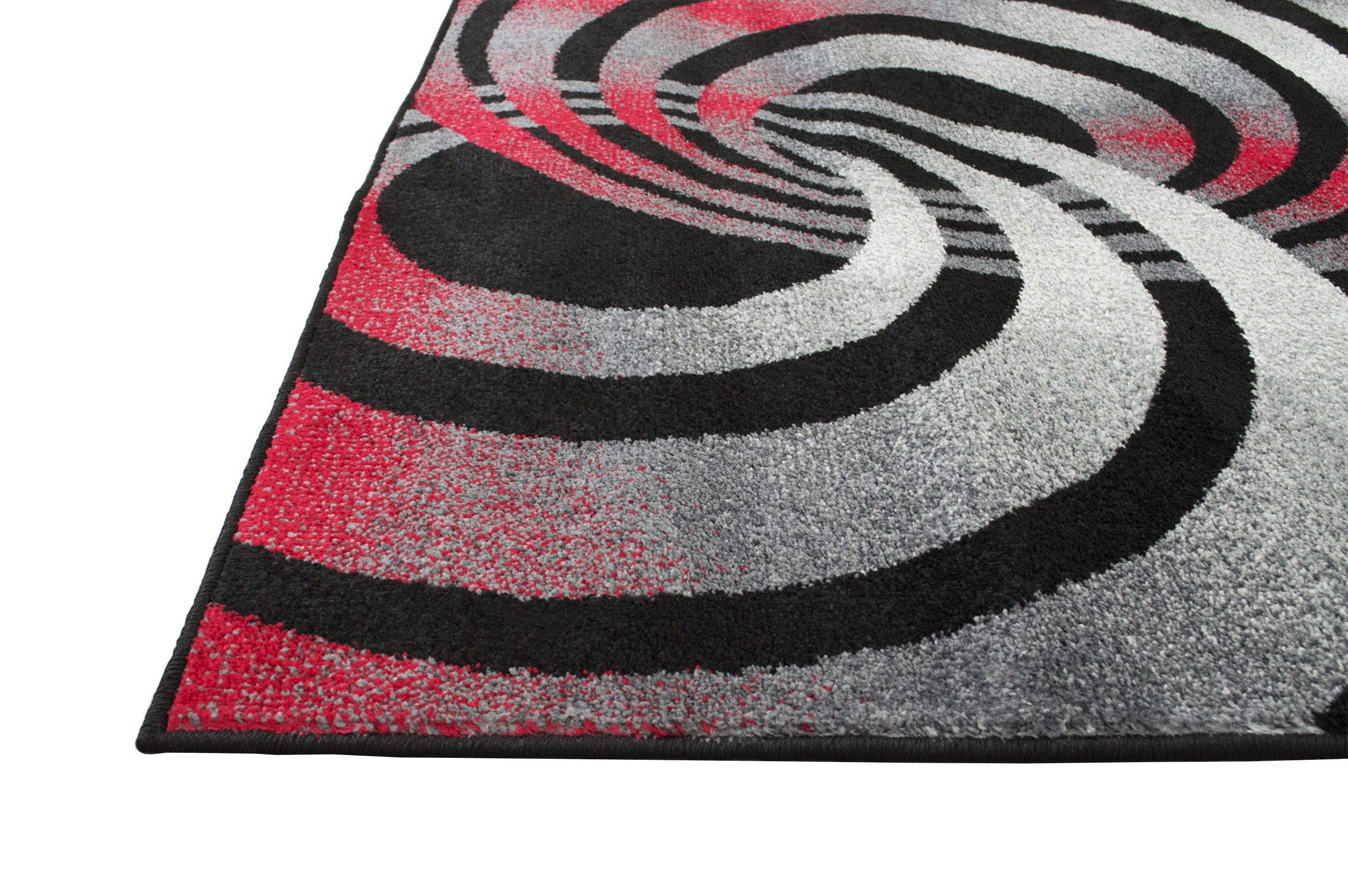 Spiral Distressed Color Rugs Modern Red Black Gray - Etsy.de