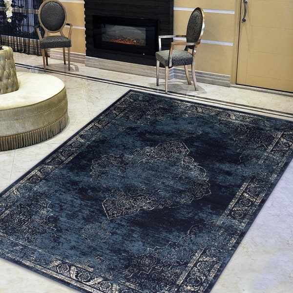 Persian Blue Rug - Etsy