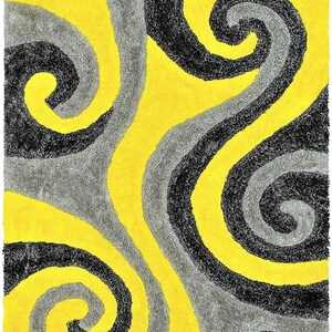 Yellow Shag Rug 5X7 for Living Room Decor 2021 Rug Trends Bright Modern ...