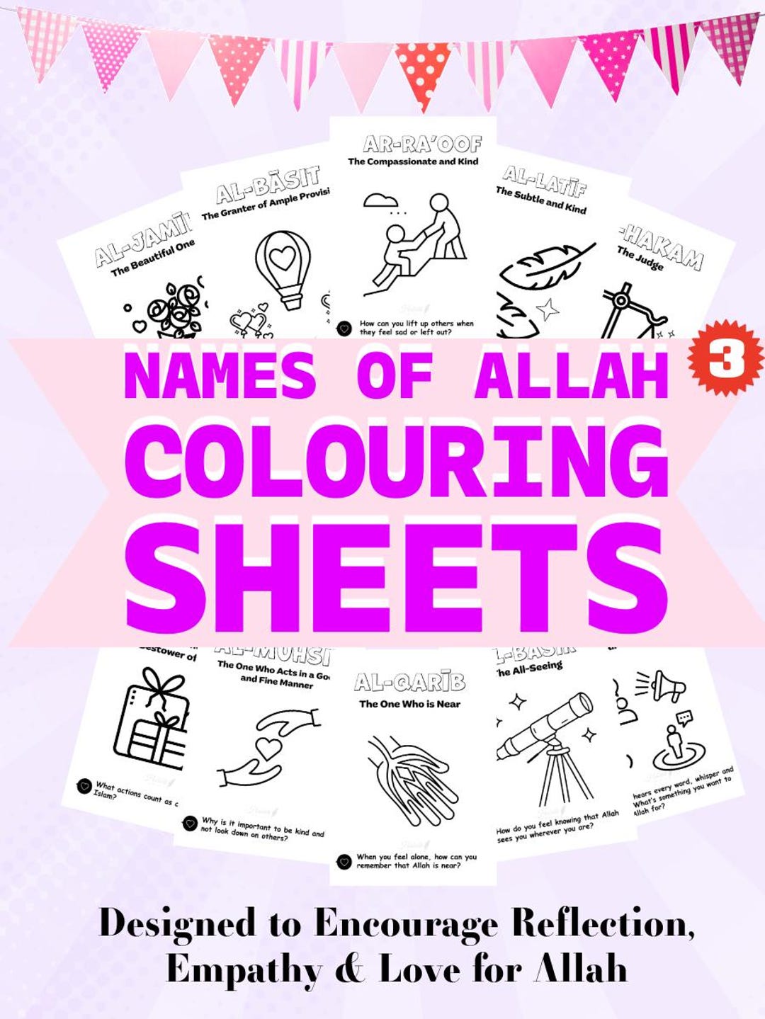 Set 3 Names of Allah Colouring Worksheets | Islamic Kids Printable ...