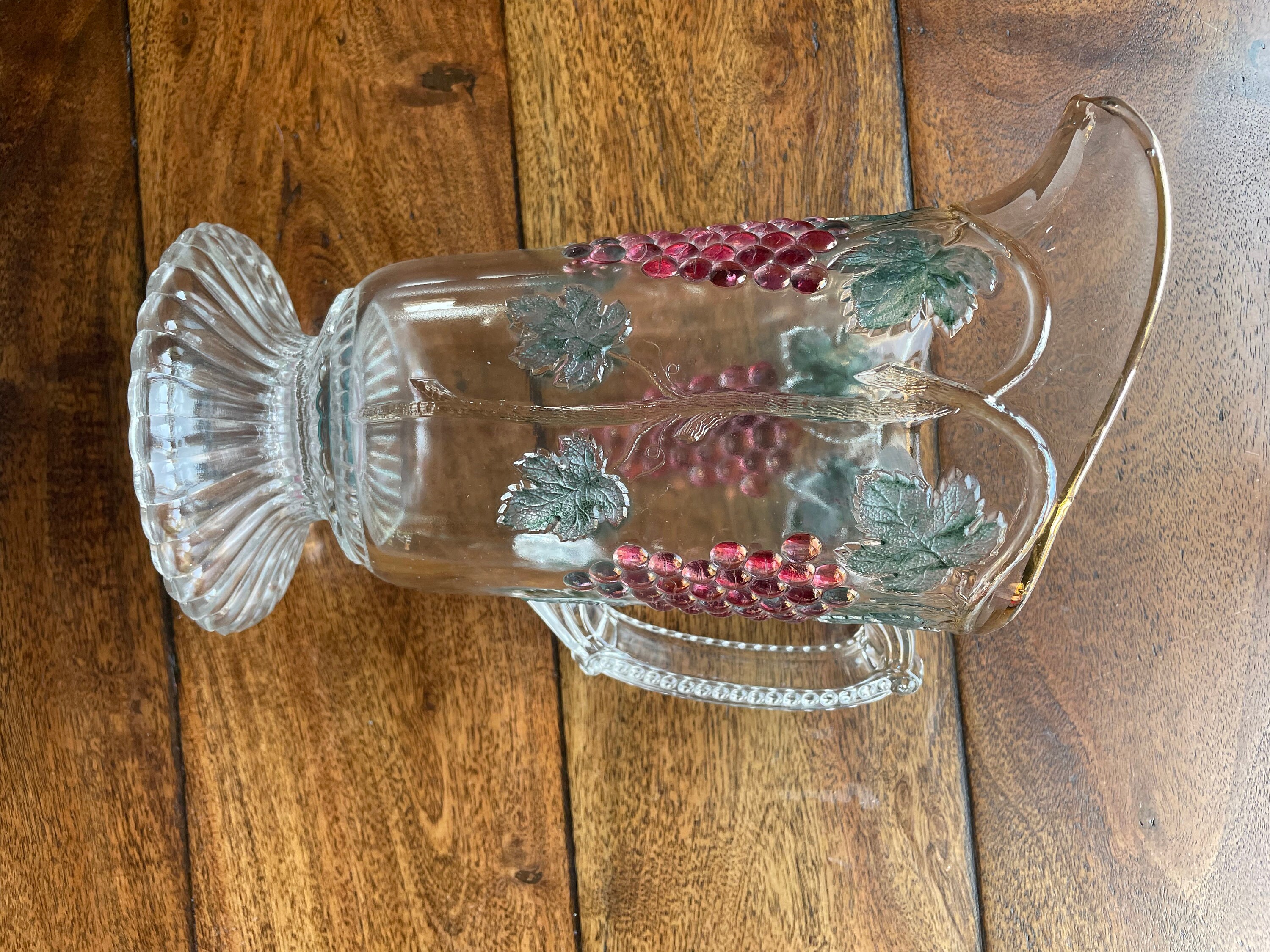 Pressed Glass Pitcher - Etsy