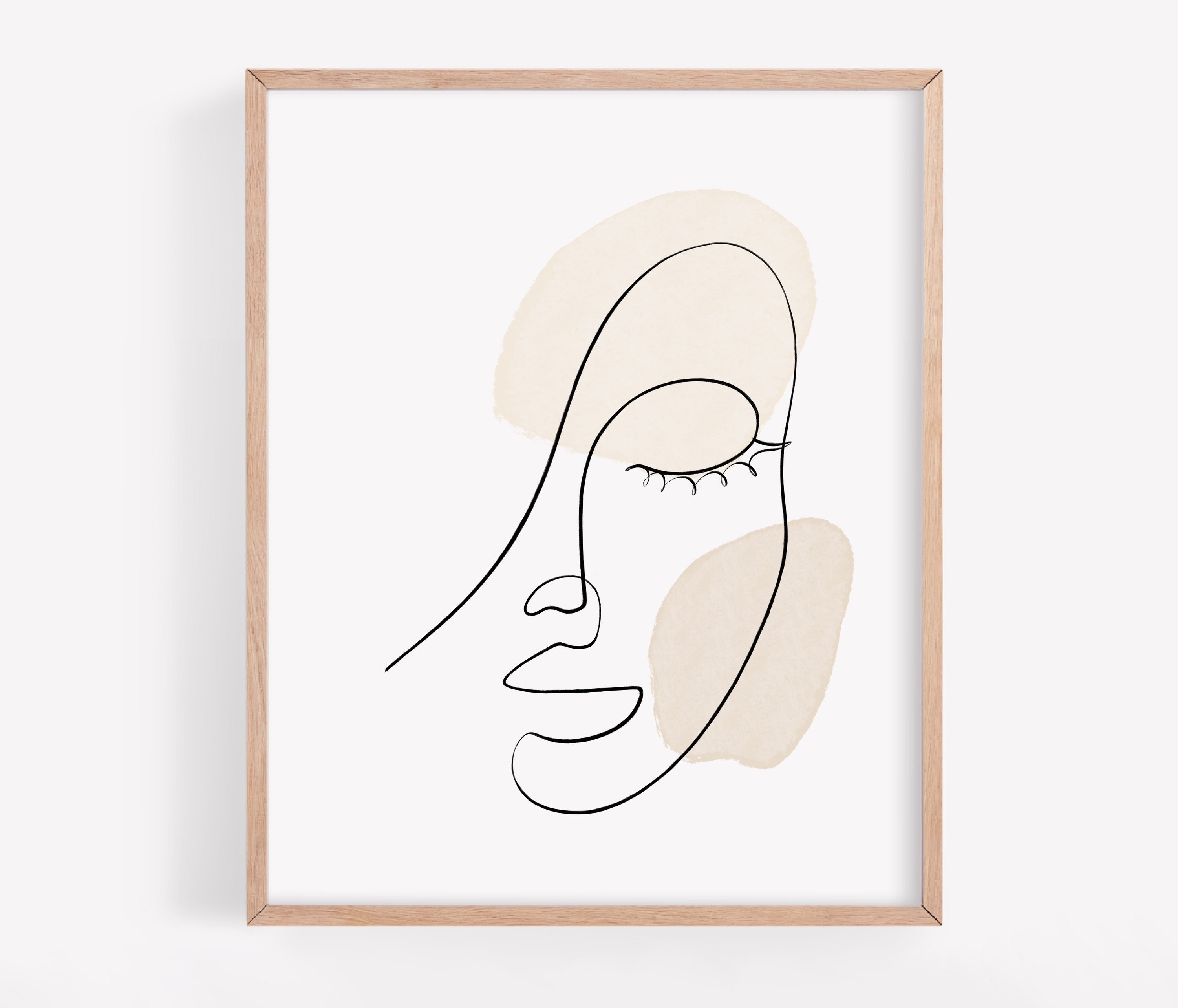 Abstract Boho Art Face Print Woman Face Line Drawing One | Etsy