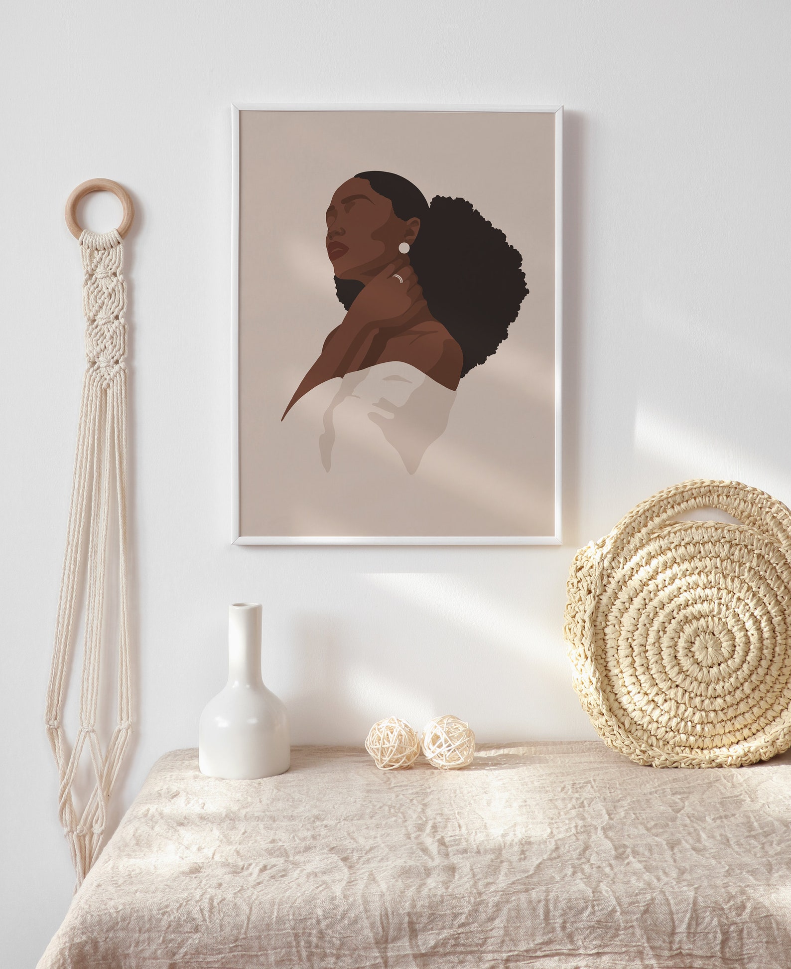 African American Art Black Woman Art Afro Woman Print Black Etsy