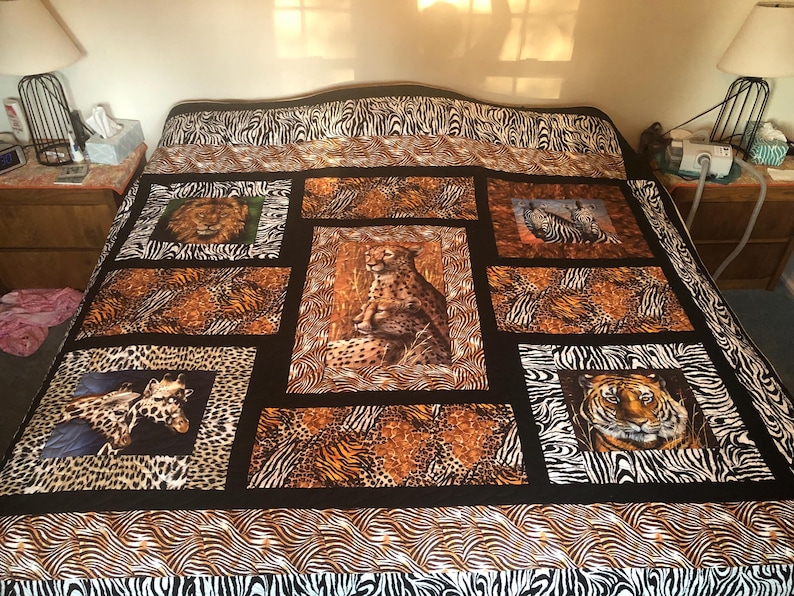 Queen Size African Animal Quilt - Etsy