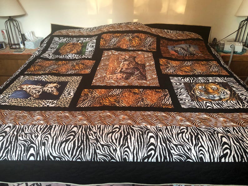 Queen Size African Animal Quilt - Etsy