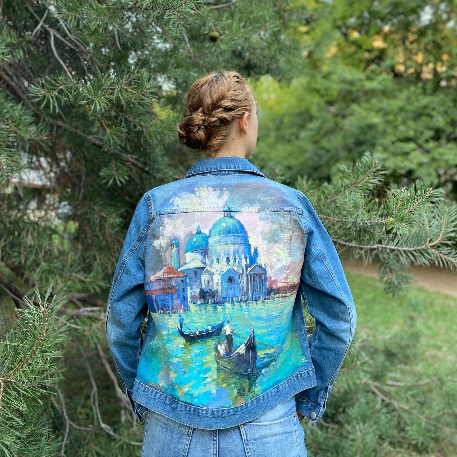 Venice Original Hand Painted Denim Jacket in UK12 Size Available! - Etsy