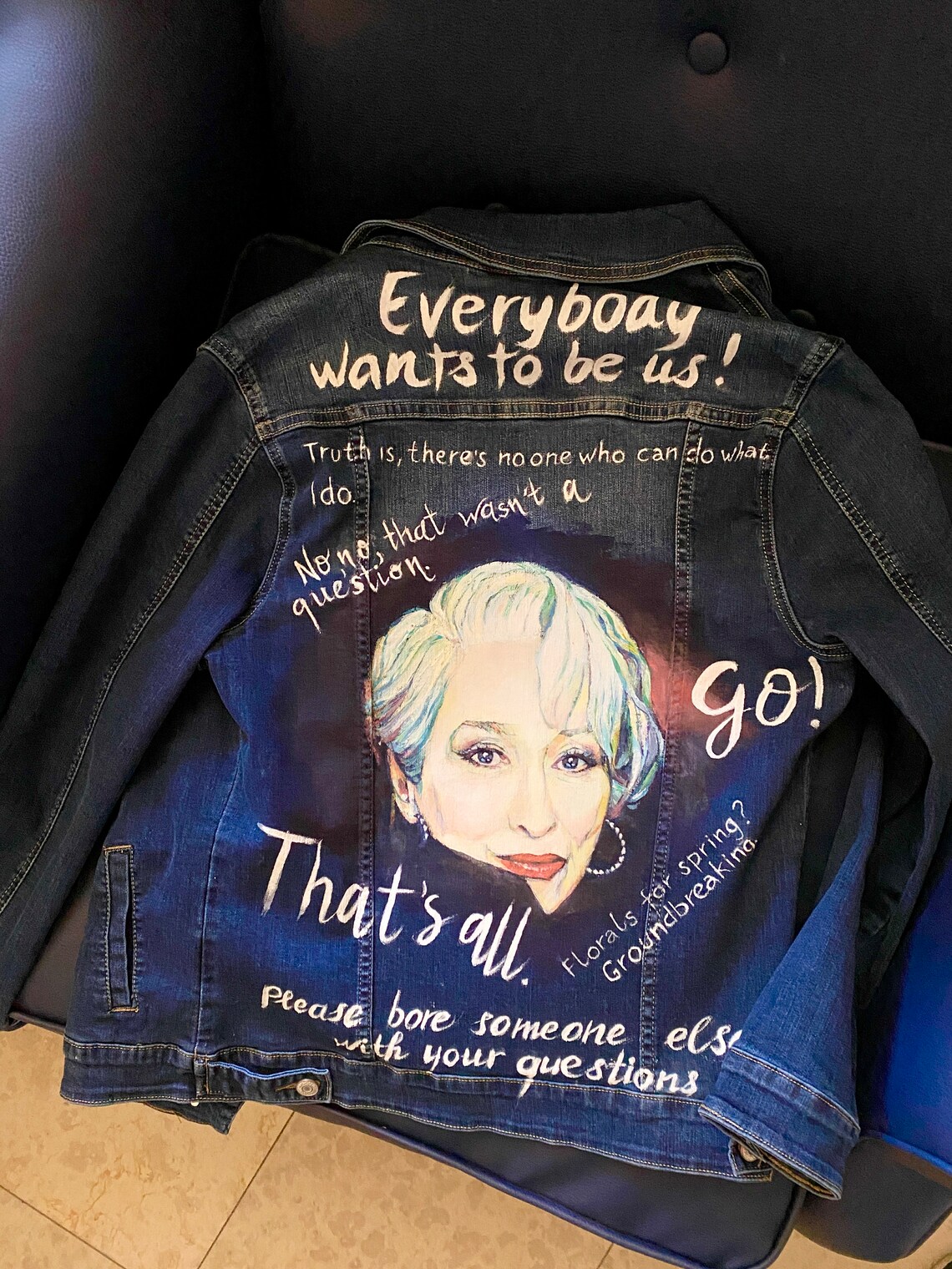Custom Painted Denim Jacket With Portrait - Etsy