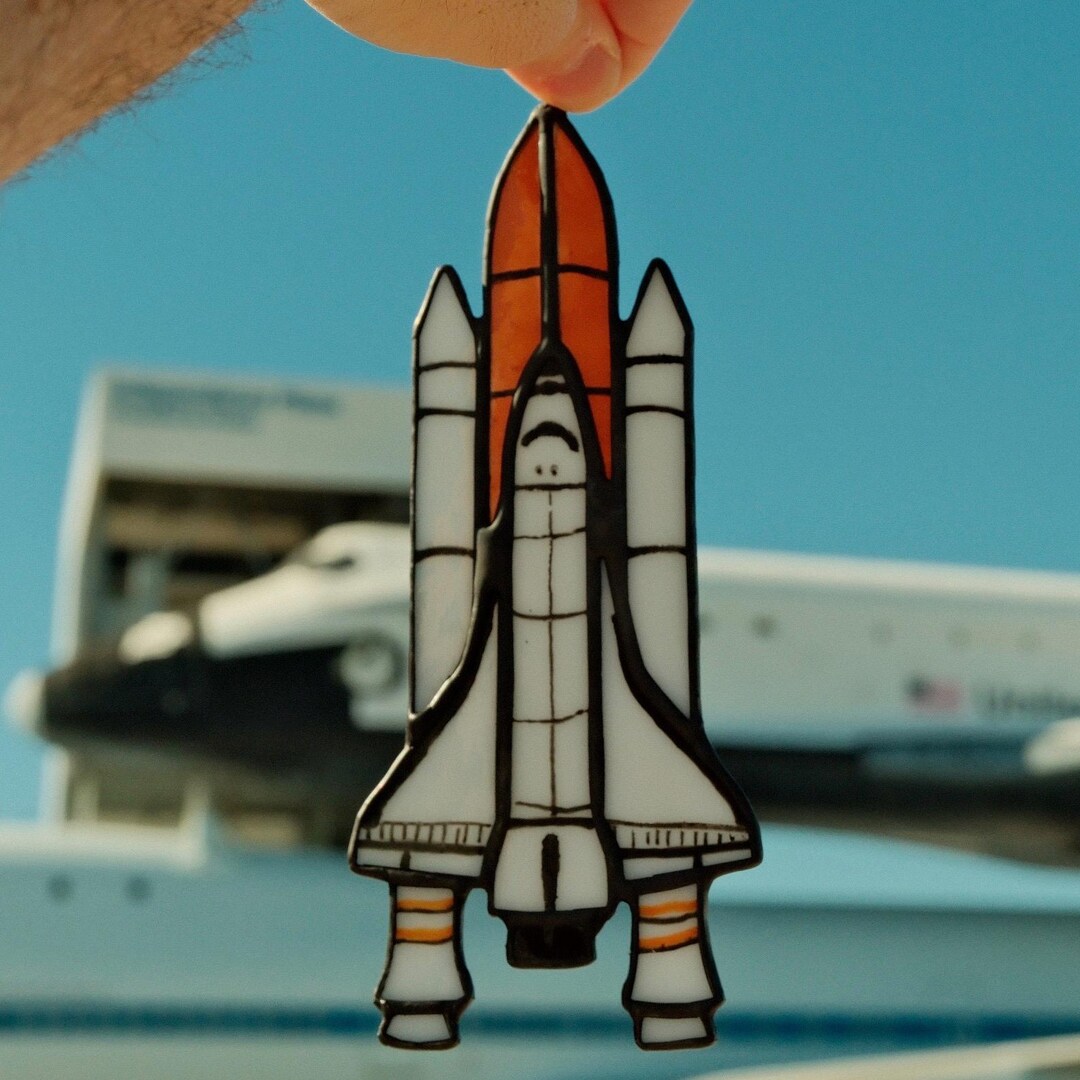 Space Shuttle Stained Glass Suncatcher, Handmade Space Decor, Window ...