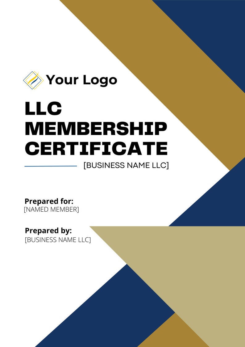 LLC Membership Certificate - Etsy