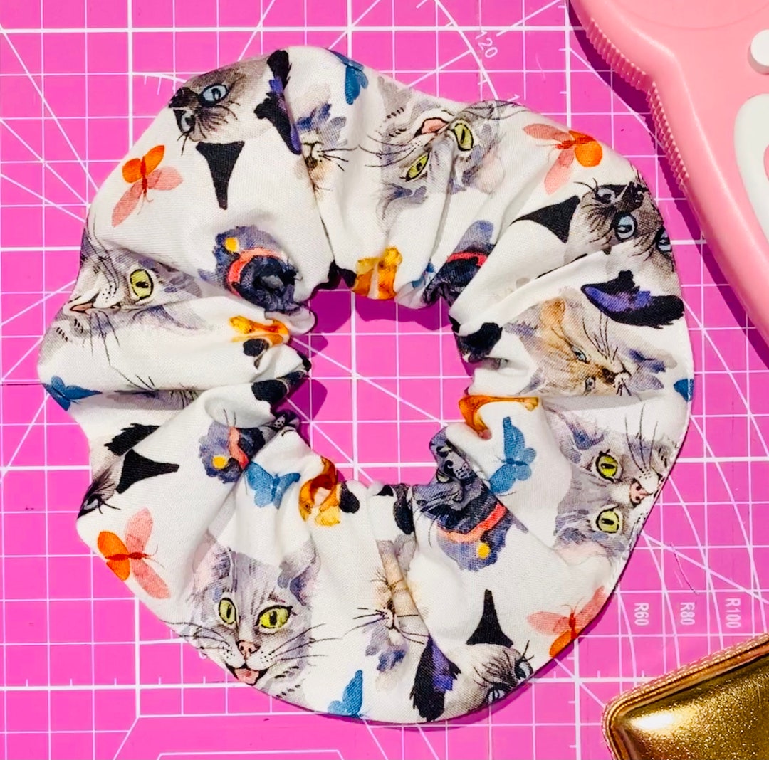 Cat Print Scrunchies-birthday Gifts-90s Hair-90s Fashion-scrunchy-top ...