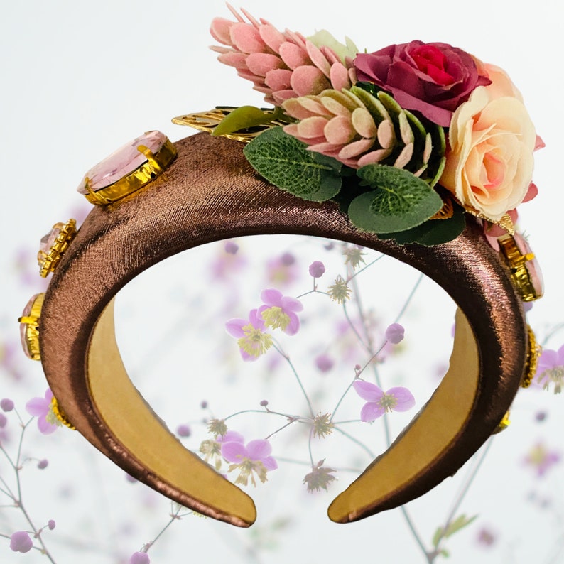 Ruby Headband-headpiece Crown-flower Crown-wedding - Etsy