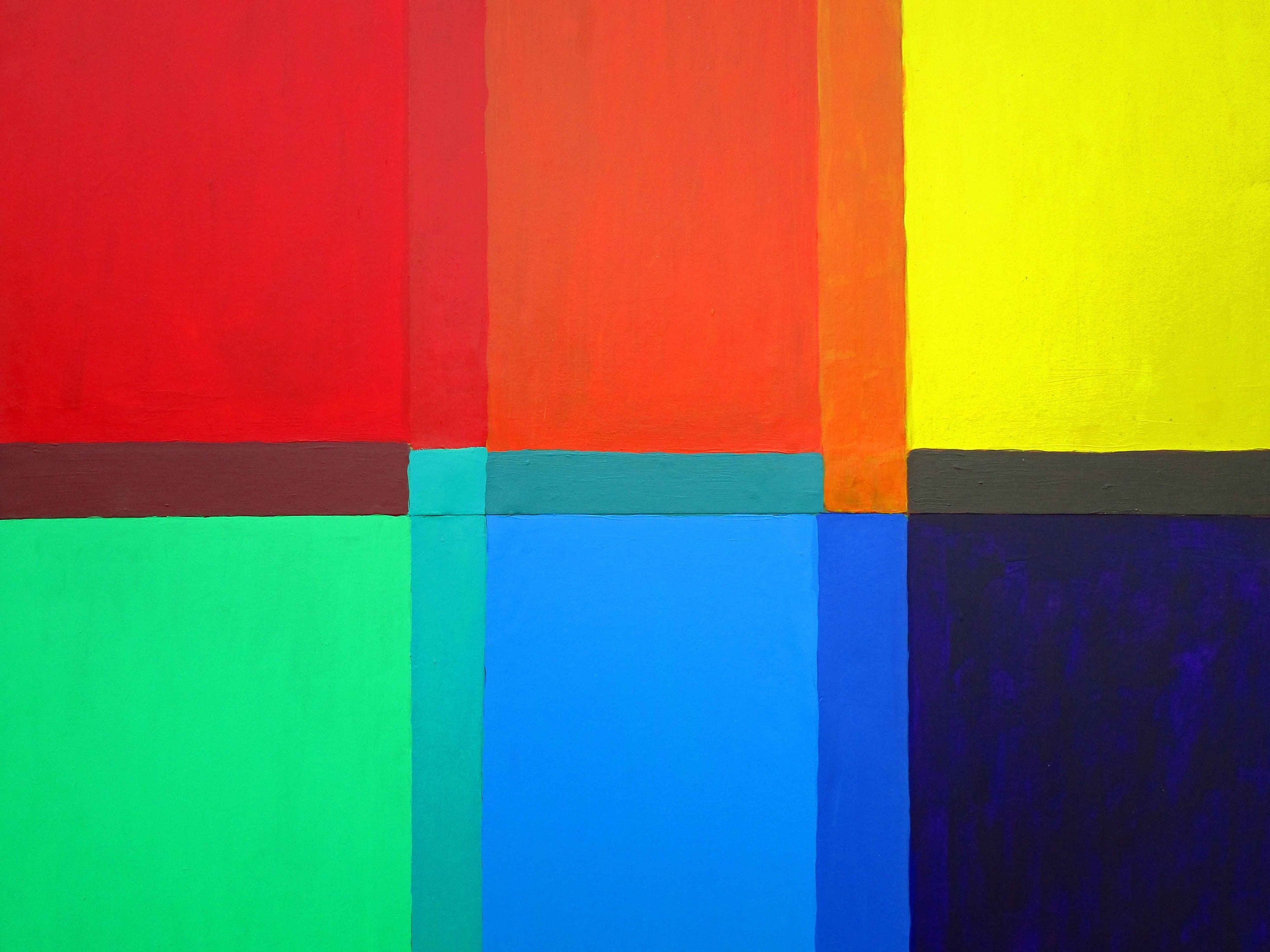 Primary, Secondary, Tertiary Colours. Acrylic Painting on Paper and ...