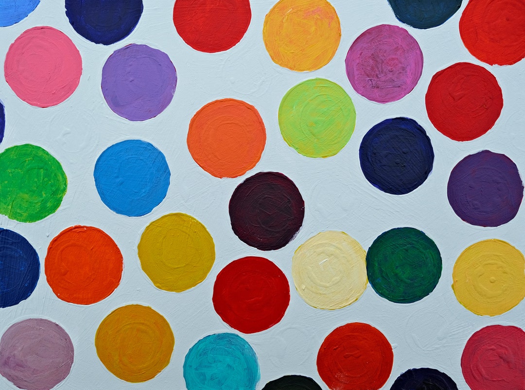 Multi-coloured Dot Spot Fun Modern Wall Art Abstract Painting. Offered ...