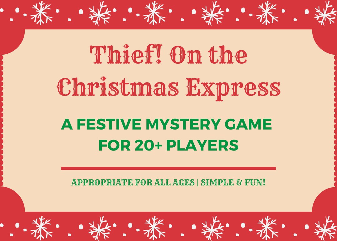 Thief! on the Christmas Express A Festive Mystery Game for 20+ Players ...