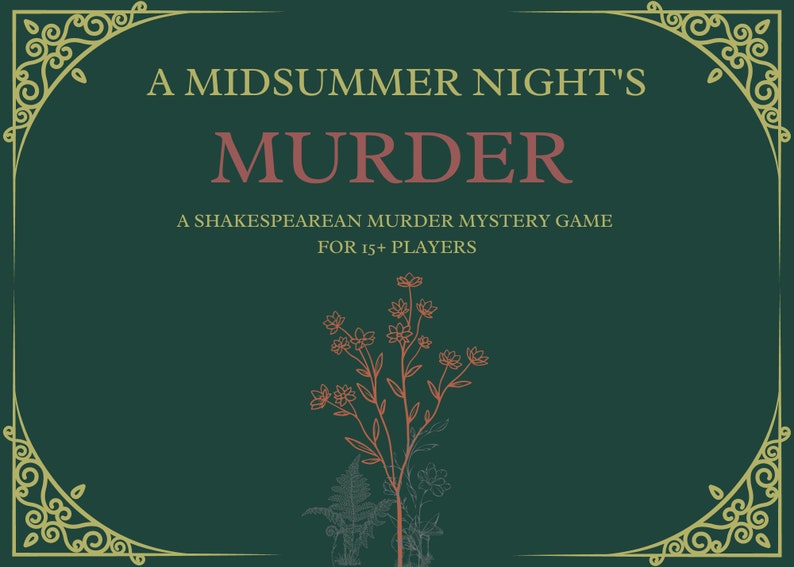 A Midsummer Night's MURDER A Shakespearean Murder Mystery Game for 15 ...