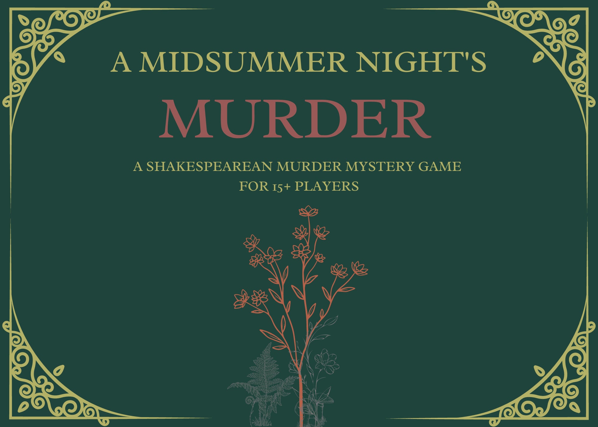 A Midsummer Night's MURDER! A Shakespearean Murder Mystery Game for 15 ...