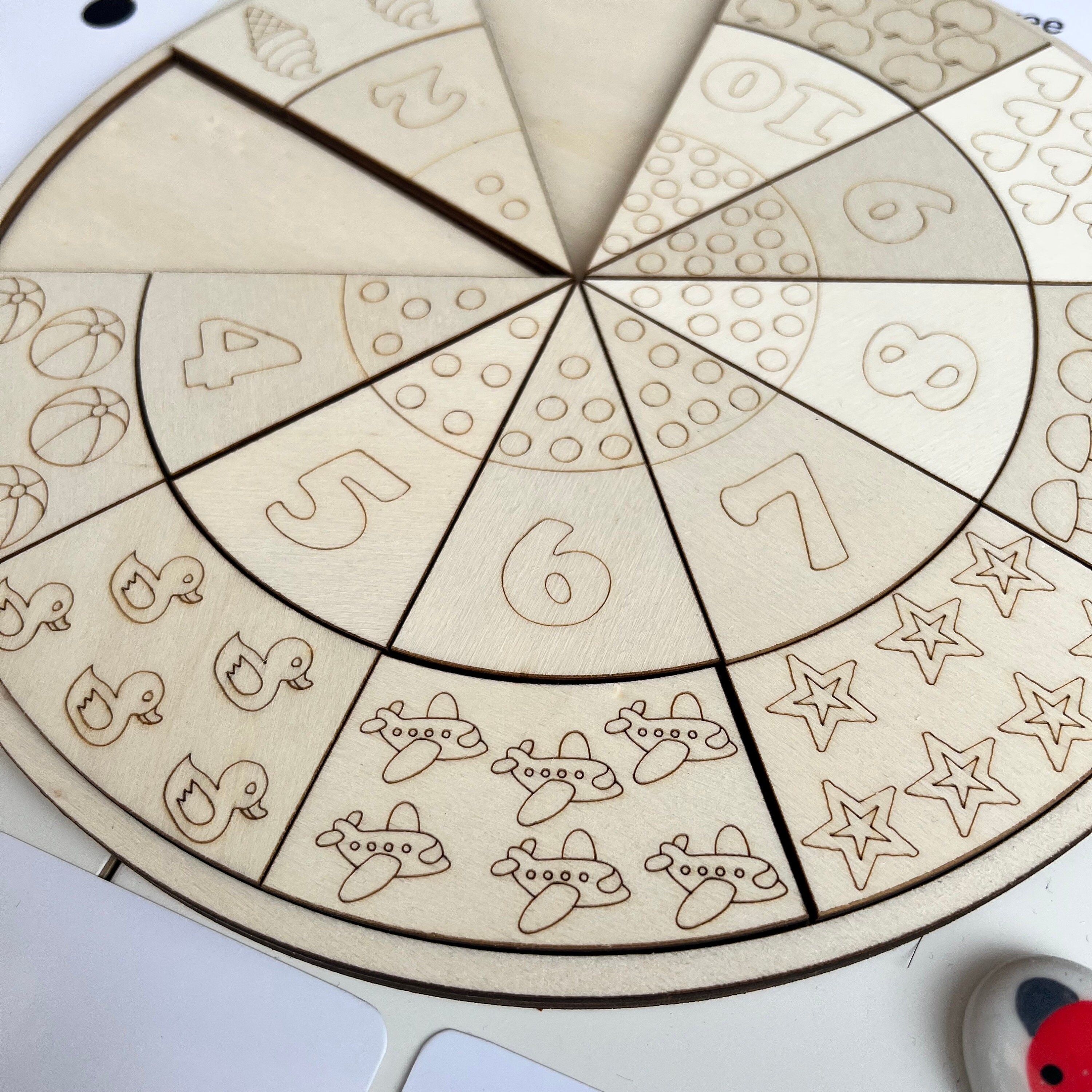 Wooden Large Counting Puzzle Pizza Counting Childrens - Etsy UK