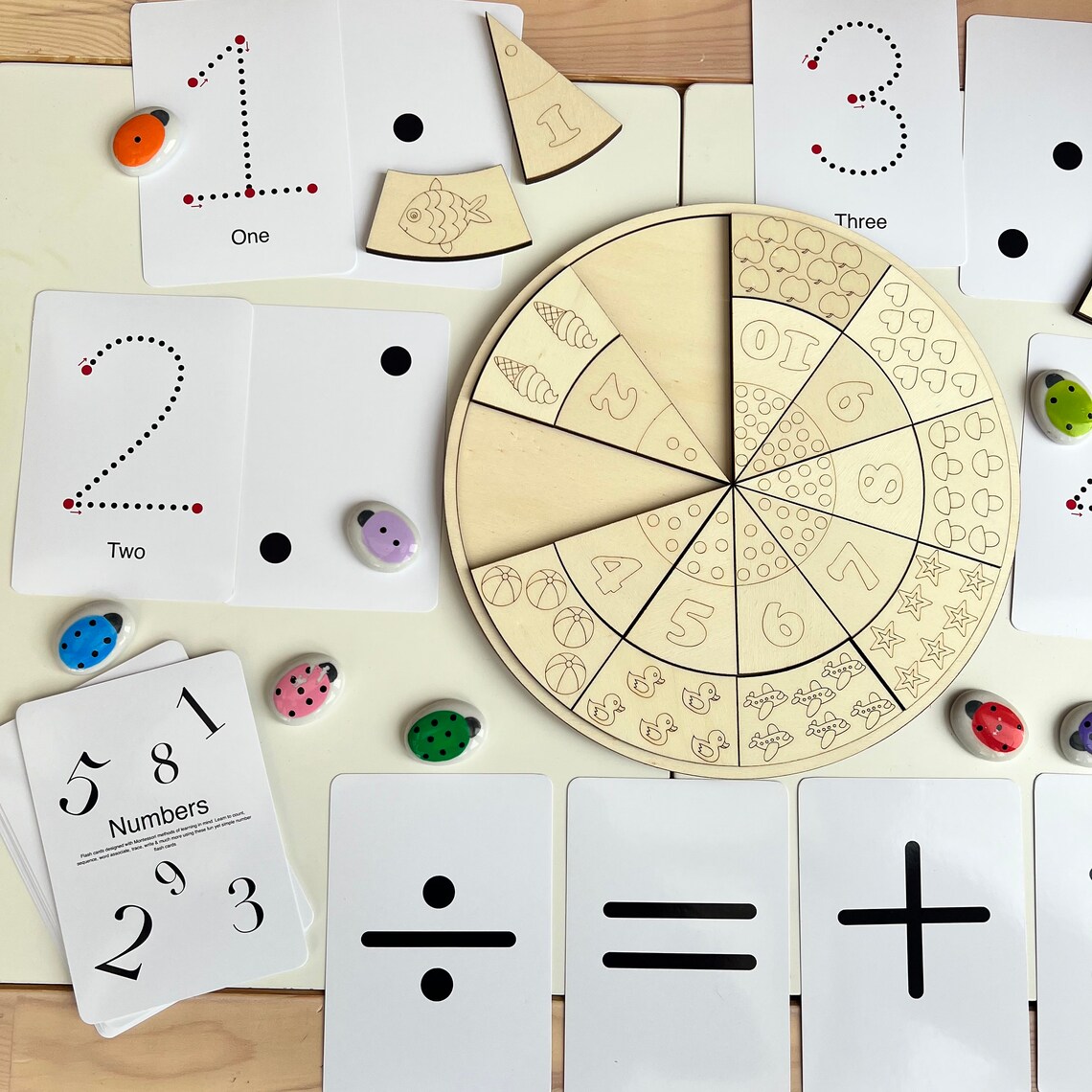 Wooden Large Counting Puzzle Pizza Counting Childrens - Etsy UK