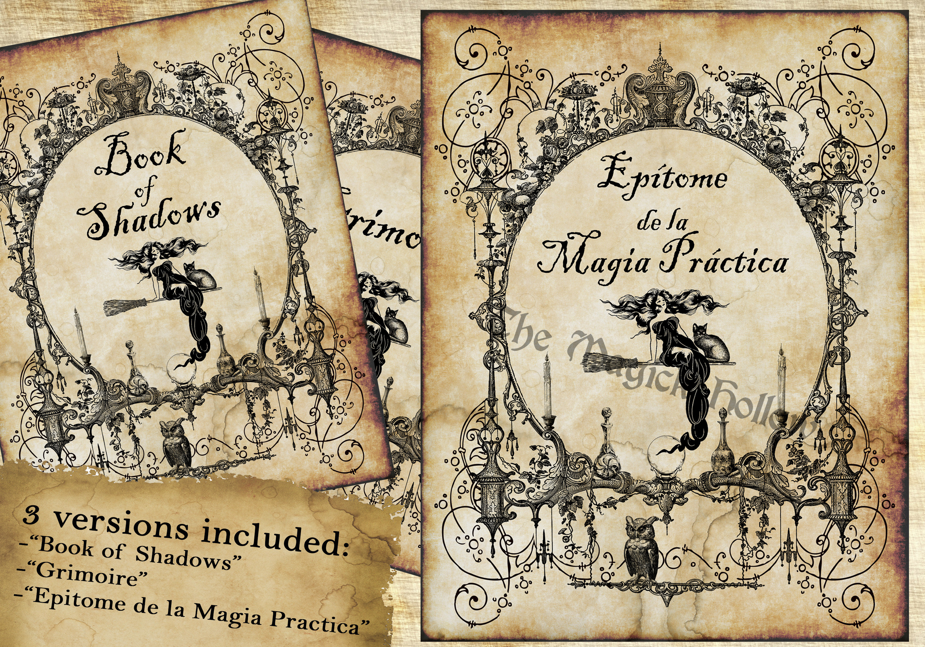 Cover Page Printable / Grimoire Download / Book of Shadows PDF / Spell ...