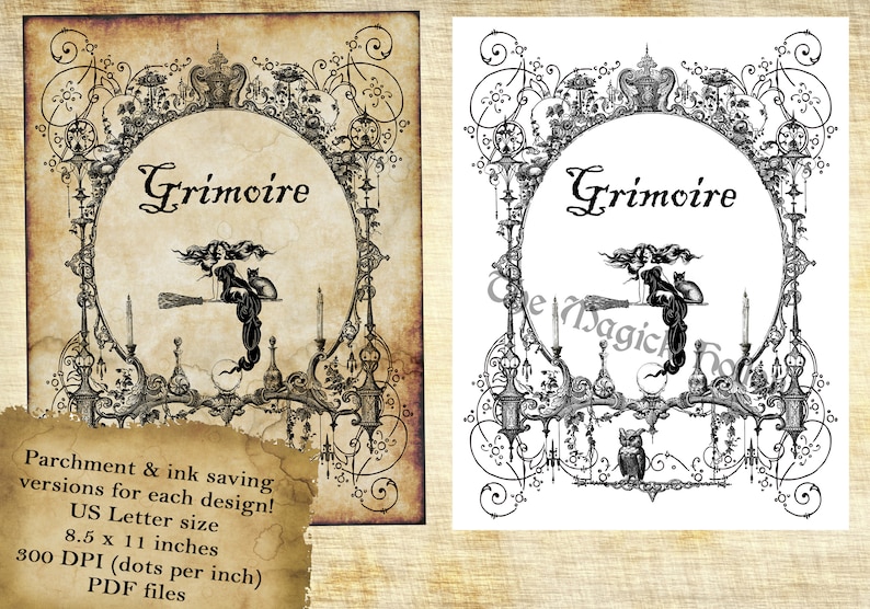 Cover Page Printable / Grimoire Download / Book of Shadows PDF / Spell ...
