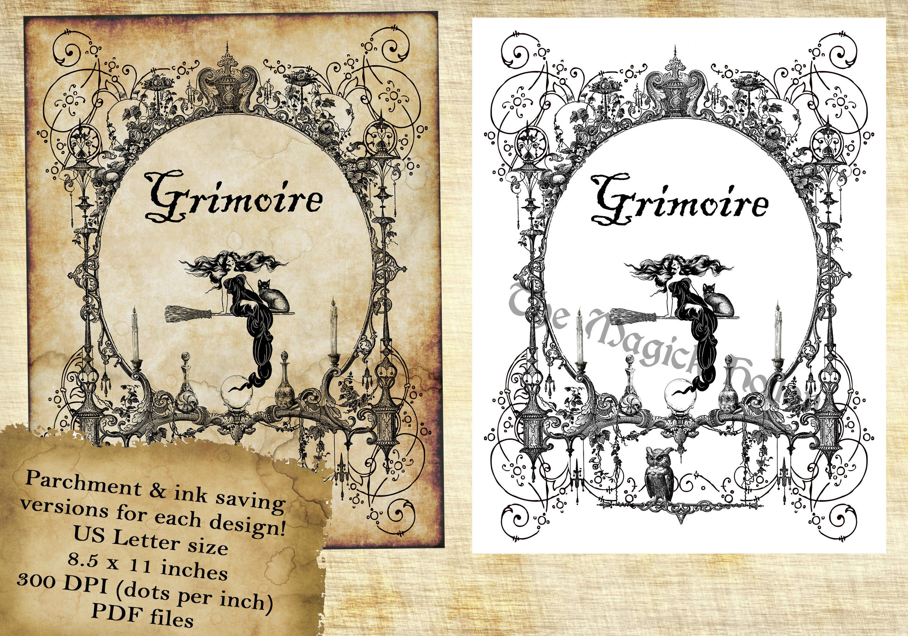 Cover Page Printable / Grimoire Download / Book of Shadows PDF / Spell ...