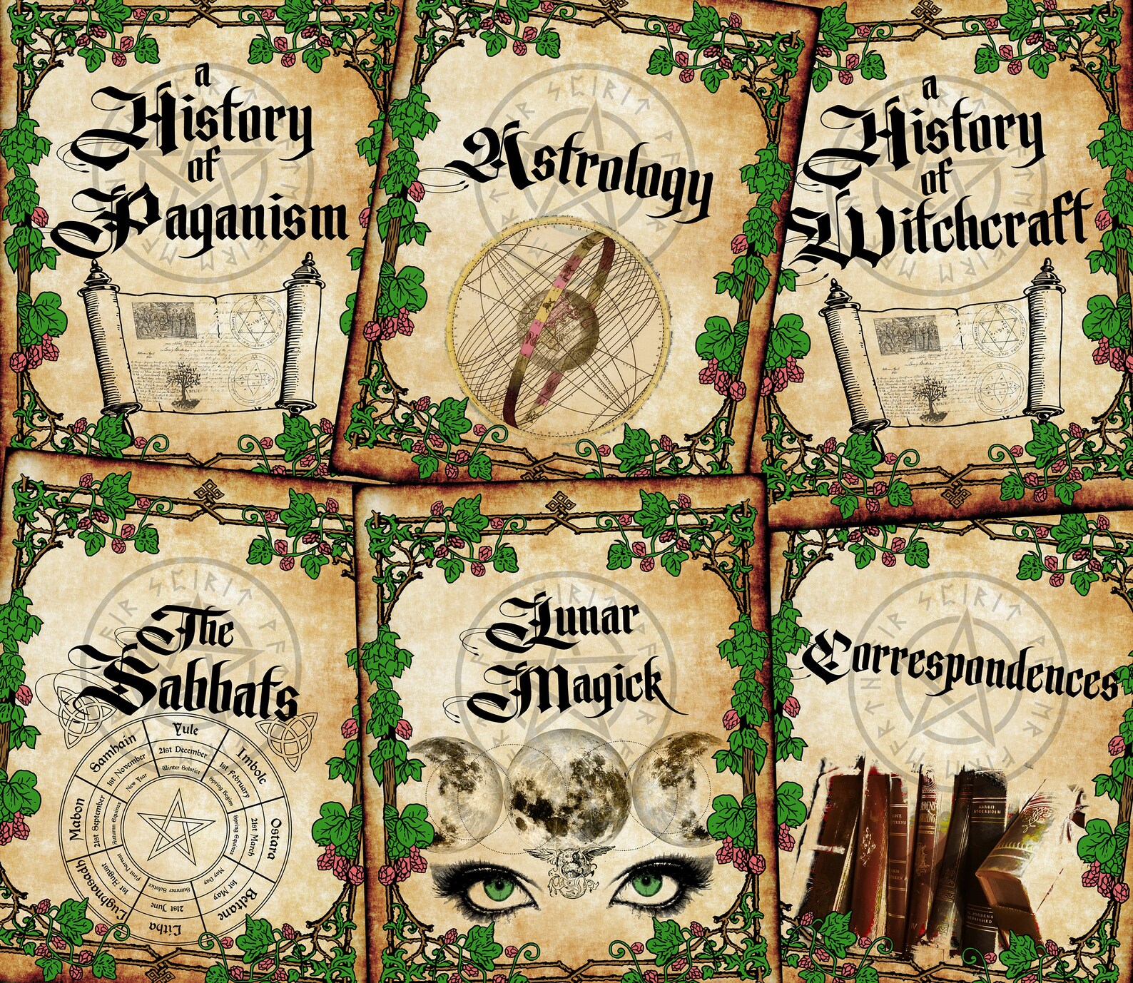 Printable Spell Book Title Pages / Book of Shadows Downloadable ...