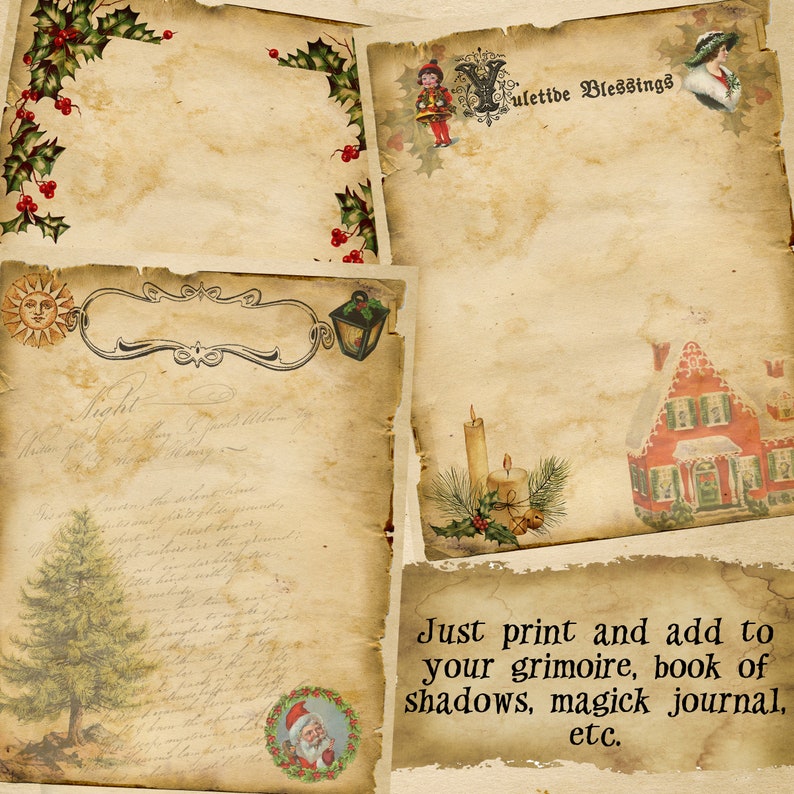 Yule Journal Pages & Cards / Printable Grimoire / Book of Shadows ...