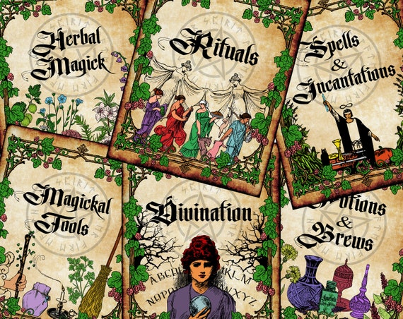 Printable Spell Book Title Pages / Book of Shadows | Etsy