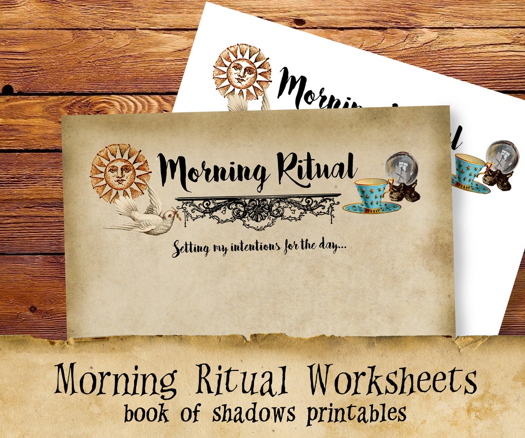 Morning Ritual Worksheets for Book of Shadows / Grimoire Pages Download ...