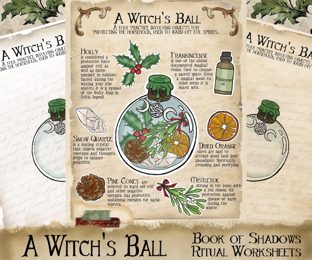 Witch's Ball Ritual Worksheet Printable / Printable Grimoire / Book of ...