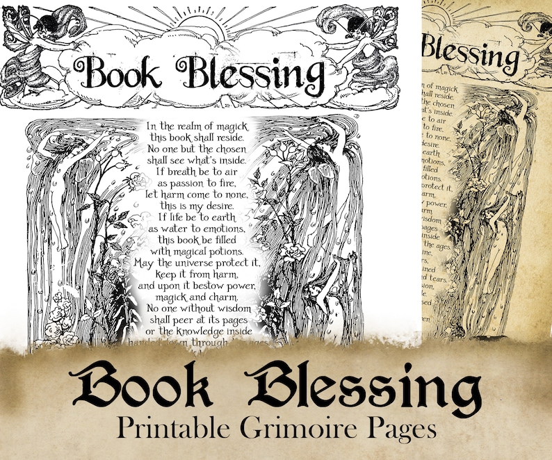 Book Blessing Printable / Grimoire Downloads / Book of Shadows ...